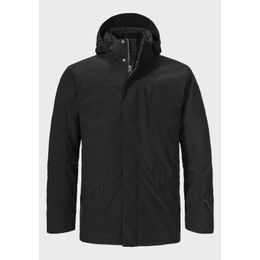 Sch&ouml;ffel Doppeljacke SCH&Ouml;FFEL "Urban 3in1 Parka Style Borkol MNS", Herren, Gr. 52, schwarz (9990, schwarz), Aussenjacke Oberstoff: Aussenseite: 100% Polyester; (Membran: Polyurethan); Futter: 100% Polyester; Futter: 100% Polyester Innenjacke Oberstoff: 100% Polyester; Futter: 100% Polyester; Wattierung: 100% Polyester, regular fit, hoch geschlossener Ausschnitt, Jacken Doppeljacke