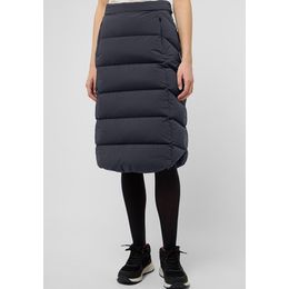 A-Linien-Rock Jack Wolfskin "MORGENTAU SKIRT W", Damen, Gr. L (42/44), blau (schwarz, navy), Obermaterial: 87% Polyamid, 13% sonstige Fasern. Futter: 100% Polyester. F&uuml;llung: 80% Entendaune, 20% Federn, R&ouml;cke A-Linien-Rock