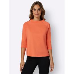 3/4-Arm-Shirt Classic Basics "Shirt", Damen, Gr. 40, orange (mandarine), 100% Baumwolle, unifarben, Shirts 3/4-Arm-Shirt