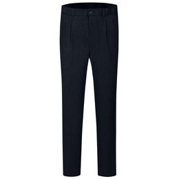 Bundfaltenhose Bugatti, Herren, Gr. 33, L&auml;nge 30, blau (390, marine), 67% Polyester, 29% Viskose, 4% Elasthan, unifarben, loose fit, Hosen Bundfaltenhose, mit Stretchfunktion