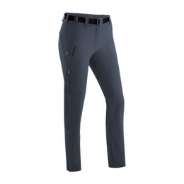 Funktionshose Maier Sports "Lana slim", Damen, Gr. 50, Normalgr&ouml;&szlig;en, blau (graublau), 91% Polyamid, 9% Elasthan, Hosen Funktionshose, Damen Wanderhose, atmungsaktive Outdoor-Hose, 3 Taschen, Slim Fit
