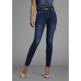 Skinny-fit-Jeans Arizona "Ultra-Stretch", Damen, Gr. 92, K + L Gr, blau (dunkelblau us), Denim/Jeans, Obermaterial: 74% Baumwolle, 24% Polyester, 2% Elasthan, Basic, extraeng lang, Jeans Skinny-fit-Jeans, extra-enger Beinverlauf, normale Leibh&ouml;he, mit Eingrifftaschen, Topseller
