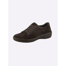 Schn&uuml;rschuh Casual Looks, Damen, Gr. 39, braun (schoko), Veloursleder, Schuhe Schn&uuml;rschuh