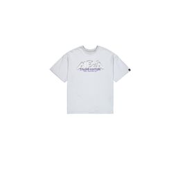 T-Shirt Alpha Industries "Studio Edition Vibe T-Shirt W", Damen, Gr. XS, grau (pastel grau), Obermaterial: 100% Baumwolle, Shirts T-Shirt