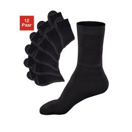 Tennissocken GO IN, M&auml;dchen, Gr. 39-42, schwarz, Materialmix, uni, elastisch, Socken Tennissocken, mit Frottee, Topseller