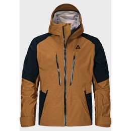 Sch&ouml;ffel Outdoorjacke SCH&Ouml;FFEL "Ski Shell Jk Style Lufeld MNS", Herren, Gr. 54, 4745, braun, Oberstoff: Aussenseite: 100% Nylon, Innenseite: 100% Polyester; (Membran: Polyurethan); Futter: 100% Polyester, relaxed fit, hoch geschlossener Ausschnitt, Jacken Outdoorjacke