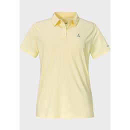 Sch&ouml;ffel Poloshirt SCH&Ouml;FFEL "CIRC Polo Shirt Tauron L", Damen, Gr. 46, gelb (5105, gelb), Oberstoff: 100% Polyester, V-Ausschnitt, Shirts Poloshirt