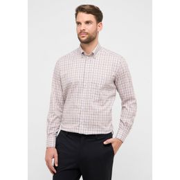 Langarmhemd Eterna "COMFORT FIT", Herren, Gr. 45, Normalgr&ouml;&szlig;en, braun, Twill, 100% Baumwolle, normal, Manschette, Hemden Langarmhemd, NON IRON (b&uuml;gelfrei)