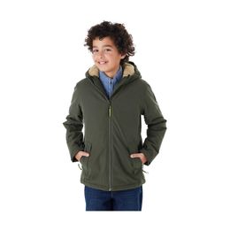 Funktionsjacke Killtec "KOW 377 BYS JCKT", Jungen, Gr. 128, gr&uuml;n (moosgr&uuml;n), Obermaterial: 88% Polyester, 12% Baumwolle;Futter: 100% Polyester;F&uuml;llung: 100% Polyester, Jacken Funktionsjacke, Wasserdichte Funktionsjacke mit Kapuze, warmem Futter und Kinnschutz