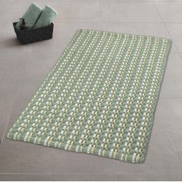 Badematte Kleine Wolke "Loop", gr&uuml;n (maledivia), H:12mm, Baumwolle, Polyester, Badematten, Badematte, Badteppich, weiche Chenillequalit&auml;t, gestreift, handgewebt