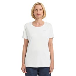 T-Shirt Jack Wolfskin "TECH T W", Damen, Gr. XL (46), wei&szlig; (starkwei&szlig;), Obermaterial: 100% POLYESTER, Shirts T-Shirt