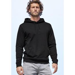 Hoodie John Devin, Herren, Gr. M (48/50), schwarz, angeraute Sweatware, Obermaterial: 60% Baumwolle, 40% Polyester, unifarben, regular fit normal, Rundhals, angesetztes B&uuml;ndchen, Sweatshirts Hoodie, Langarm, Sweatshirt mit Rundhals und Kapuze, Baumwollmischung
