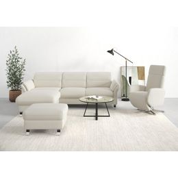 Sit & More Ecksofa SIT & MORE "Grenoble L-Form mit Federkern", beige (linen), B:251cm H:85cm T:161cm, Sofas, Ecksofa, wahlweise mit Bettfunktion, Bettkasten, Arm- und Kopfteilverstellung
