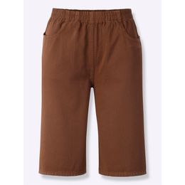 Bermudas Classic Basics, Damen, Gr. 40, Normalgr&ouml;&szlig;en, braun (dunkelbraun), 100% Baumwolle, unifarben, knielang, Hosen Bermudas