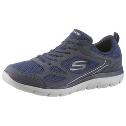 Sneaker Skechers "Summits-South Rim", Herren, Gr. 42, blau, Leder, Textil, Schuhe Sneaker, Freizeitschuh, Halbschuh, Schn&uuml;rschuh im modernen Materialmix, Topseller