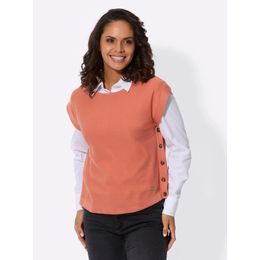 Pullunder Casual Looks "Pullunder", Damen, Gr. 36, orange (papaya), 50% Baumwolle, 50% Polyacryl, unifarben, Pullover Pullunder