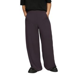Stoffhose QS, Damen, Gr. 36, L&auml;nge 30, lila (plum), Obermaterial: 95% Polyester, 5% Elasthan, unifarben, weit kn&ouml;chellang, Hosen Stoffhose, Sommerhose mit Stretchanteil