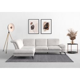 Sit & More Ecksofa SIT & MORE "Cabana L-Form", silber, B:303cm H:84cm T:244cm, 95% Polyester, 5% Polyamid, Sofas, Ecksofa, Ottomane, wahlweise mit Sitztiefen-,Armlehnen- und Kopfteilfunktion