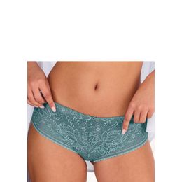 Panty Lascana "Luciana", Damen, Gr. 44/46, blau (adriablau), Spitze, Obermaterial: 88% Polyamid, 12% Elasthan, Unterhosen Panty, aus feiner, dezent transparenter Spitze in blumiger Optik