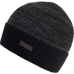 Strickm&uuml;tze Chillouts "Moritz Hat", Damen, schwarz, Rippstrick, Materialmix, M&uuml;tzen Strickm&uuml;tze, Feiner Rippenstrick in melierter Optik
