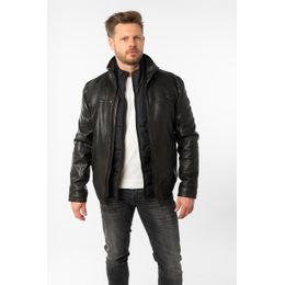Lederjacke Mauritius "MMBromu", Herren, Gr. M, schwarz (vintage schwarz), Obermaterial: 100% Schafsleder. Futter: 100% Baumwolle. &Auml;rmelfutter: 100% Polyester, regular fit normal, abgestepptes B&uuml;ndchen, Jacken Lederjacke, mit w&auml;rmender Weste