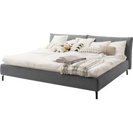 Polsterbett Home Affaire "Fionara, Familienbett, extrabreite Liegefl&auml;che 240cm, in 2 L&auml;ngen", anthrazit, B:268cm H:82cm L:235cm, 100% Polyester, Betten, Polsterbett, inkl. 7-fache Einlegetiefenverstellung & saugroboterfreundliche H&ouml;he