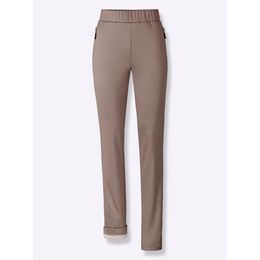 Thermoleggings Casual Looks, Damen, Gr. 38, Normalgr&ouml;&szlig;en, grau (dunkeltaupe), 97% Polyester, 3% Elasthan, unifarben, Hosen Thermoleggings