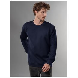 Sweatshirt TRIGEMA "TRIGEMA Sweatshirt", Herren, Gr. M, blau (navy), Sweatware, 70% Baumwolle, 30% Polyester, Basic, lang, Rundhals, Sweatshirts Sweatshirt