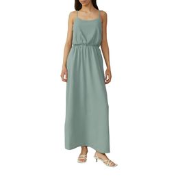 Sommerkleid QS, Damen, Gr. 36, N-Gr, gr&uuml;n (lind gr&uuml;n), Web, Obermaterial: 97% Polyester, 3% Elasthan, unifarben, figurumspielend lang, Kleider Sommerkleid, mit Spaghettitr&auml;gern