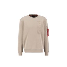 Sweater Alpha Industries "Embroidery Sweatshirt", Damen, Gr. S, beige (vintage sand), Obermaterial: 80% Baumwolle, 20% Polyester, regular fit, Sweatshirts Sweater
