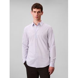 Businesshemd Calvin Klein "LS MULTI STRIPE STRETCH SLIM SHI", Herren, Gr. M, N-Gr, inkwell, Web, Obermaterial: 95% Baumwolle, 5% Elasthan, slim fit normal, Rundhals, eingesetzt 1-Knopf-Manschette, Hemden Businesshemd, Mit Rundhalsausschnitt, slim fit