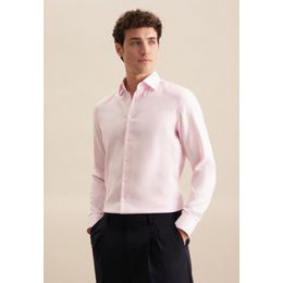 Businesshemd Seidensticker "Schwarze Rose", Herren, Gr. S (38), normale &Auml;rmell&auml;ngen, rosa (ros&eacute;), 100% Baumwolle, Strukturmuster, unifarben, slim fit, 2-Knopf-Manschette, Hemden Businesshemd, Slim 1/1 Kentkragen Struktur