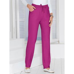 Jerseyhose Classic Basics, Damen, Gr. 50, Normalgr&ouml;&szlig;en, lila (beere), 100% Baumwolle, unifarben, lang, Hosen Jerseyhose