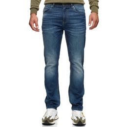 Straight-Jeans INDICODE "INValoy", Herren, Gr. 28, L&auml;nge 32, original dunkelblau, Denim/Jeans, Obermaterial: 99% Baumwolle, 1% Elasthan, Abriebeffekte, regular fit, Jeans Straight-Jeans