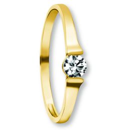 Goldring ONE ELEMENT "Zirkonia Ring aus 333 Gelbgold" Gr. 54, gold, Fingerringe, Damen, 54,mit Zirkonia, Gelbgold 333, Goldring