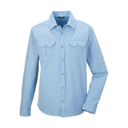 Funktionshemd Killtec "KOS 48 MN WVN SHRT", Herren, Gr. 4XL, Normalgr&ouml;&szlig;en, blau (stahlblau), Oberstoff: 100% Polyester, Futter: 100% Polyester, Hemden Funktionshemd, Atmungsaktives, wasserabweisendes, schnelltrocknendes Herren Hemd