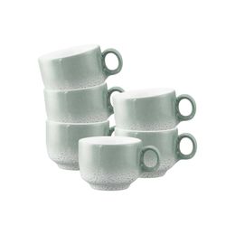 Espressotasse Seltmann Weiden "Espressotassen mit Henkel Sento Home 80 ml 6er Set", gr&uuml;n (aura mint), 6 tlg., Porzellan, Trinkgef&auml;&szlig;e, Espressotasse