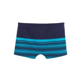 Boxer-Badehose Venice Beach, Herren, Gr. 4, N-Gr, blau (blau, marine), Polyamid, gestreift, Badehosen Boxer-Badehose, im Streifendesign