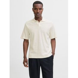 Jack & Jones Poloshirt JACK & JONES "JPRBLANEWTRENT SS POLO SN", Herren, Gr. L, wei&szlig; (cloud dancer), Jersey, Obermaterial: 100% Baumwolle, gemustert, relaxed fit, Shirts Poloshirt