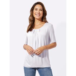 Kurzarmshirt Classic Basics "Kurzarm-Shirt", Damen, Gr. 48, wei&szlig;, 95% Viskose, 5% Elasthan, unifarben, Rundhals, Shirts Kurzarmshirt