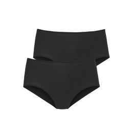 Taillenslip Lascana, Damen, Gr. 36/38, schwarz, Microfaser, Obermaterial: 77% Polyamid, 23% Elasthan, unifarben, k&ouml;rpernah, Unterhosen Taillenslip, aus weicher und hoch elastischer Microfaser