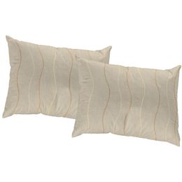Dekokissen WIRTH "Sepino" Gr. 2, beige (beige, gemustert), B:50cm L:50cm, Baumwolle, Polyester, Dekokissen_Sitzkissen_Kissenh&uuml;llen, Dekokissen, Kissenh&uuml;lle ohne F&uuml;llung, 2 St&uuml;ck