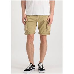 Cargoshorts Alpha Industries "Crew Short", Herren, Gr. 34, N-Gr, beige (sand), Web, Obermaterial: 98% Baumwolle, 2% Elasthan, unifarben, slim fit kniefrei, Hosen Cargoshorts