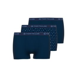 Boxershorts Tom Tailor "Buffer", Herren, Gr. 5M, blau (675 blau, hell, allover), Single Jersey, Obermaterial: 95% Baumwolle, 5% Elasthan, eng, Unterhosen Boxershorts, weich, bequem, eng, elastisch, Logobund, Baumwollmix