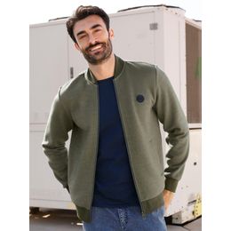 Sweatjacke Marco Donati, Herren, Gr. 56/58, gr&uuml;n (khaki, meliert), 68% Polyester, 30% Baumwolle, 2% Elasthan, Sweatjacken Sweatjacke