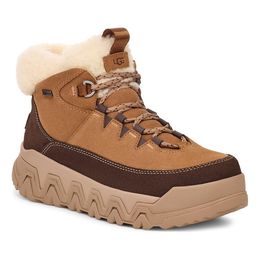 UGG Australia Winterboots UGG "TERRE TRAIL COZY LACE", Damen, Gr. 8 (39), braun (chestnut), Textil, Veloursleder, Schuhe Winterboots, Plateaboots, Winterboots mit gepolstertem Schaftrand