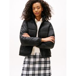 Steppjacke Tommy Jeans "TJW PCKBL HOOD ESS PUFFER EXT", Damen, Gr. XXXL(46), schwarz, Web, Obermaterial: 100% Nylon, leicht gl&auml;nzend, unifarben, regular fit, Jacken Steppjacke
