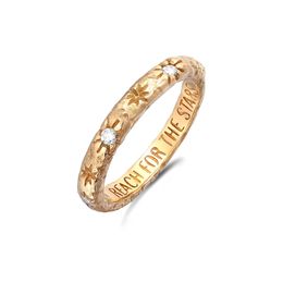 Silberring HAZE & GLORY "Ring Bandring Topas Wei&szlig; 375 Gelbgold - Starlover" Gr. 54, gold, Fingerringe, Damen, 54, Gelbgold 375, Silberring