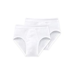 Slip Schiesser "Essentials", Herren, Gr. 5, wei&szlig; (100, wei&szlig;), Feinripp, Obermaterial: 100% Baumwolle, unifarben, eng, Unterhosen Slip, mit komfortablem Softbund