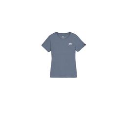 T-Shirt Alpha Industries "Basic T-Shirt SL W", Damen, Gr. S, blau (denim blau), Obermaterial: 100% Baumwolle, Shirts T-Shirt